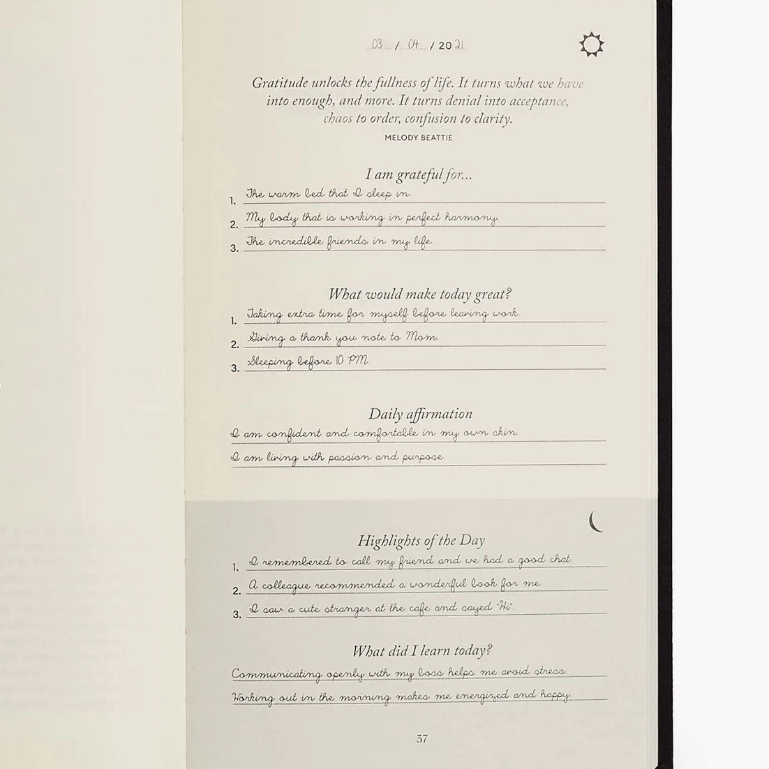 THE FIVE MINUTE PLANNER - BOLD BLACK – PAPER AND NEST